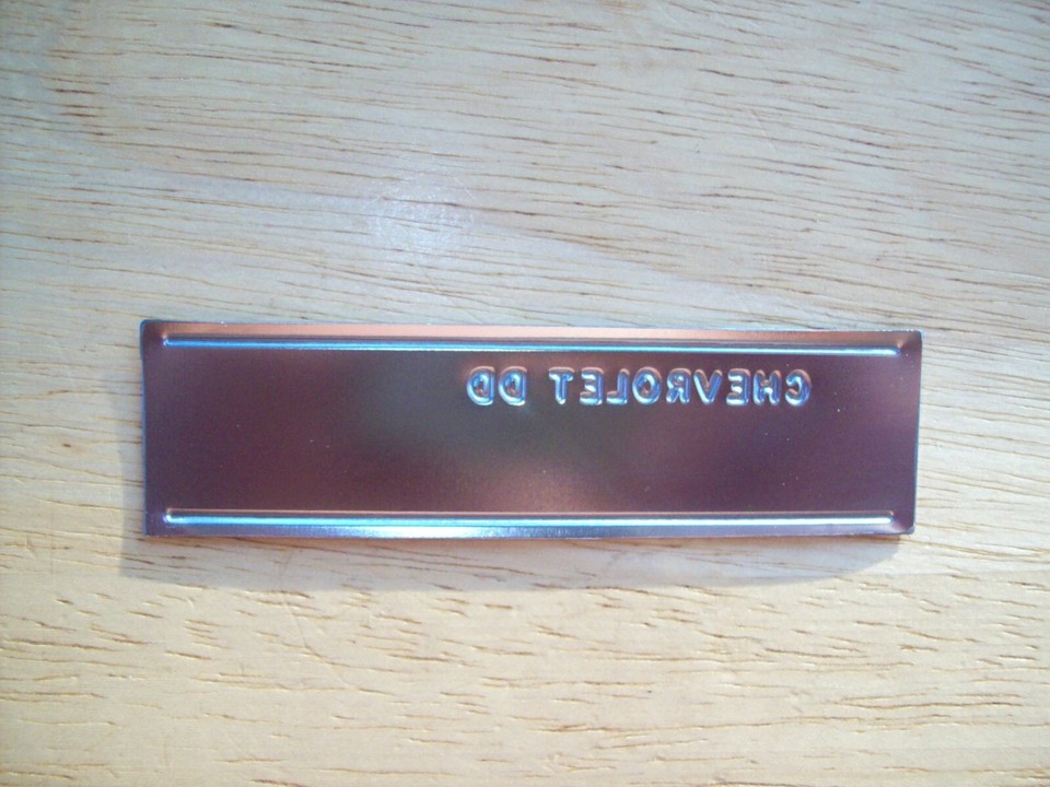 1965-67 Chevrolet Reproduction Vin Data Tag Corvette Nova Factory ...