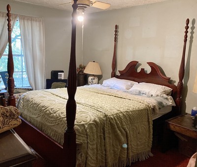 Queen Size Bed Frame 4 Post Oak Classic Rice Carving Vintage | eBay