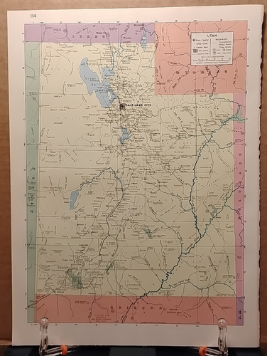Old Vintage UTAH Atlas Map 1961 MSM Life Pictorial Atlas of the World ...