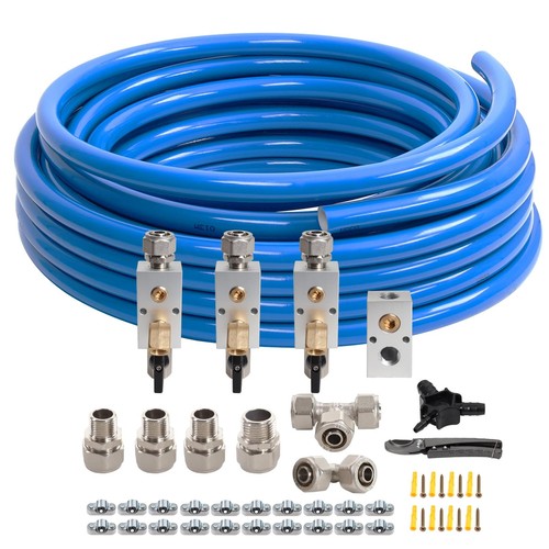 1/2"×100FT Compressed Air Line Kit,HDPE-Aluminum-HDPE Piping,Includes 1 ...