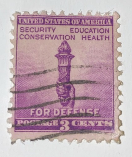 1940 Vintage For Defense Statue Of Liberty Torch 3 Cent U.S. Postage ...