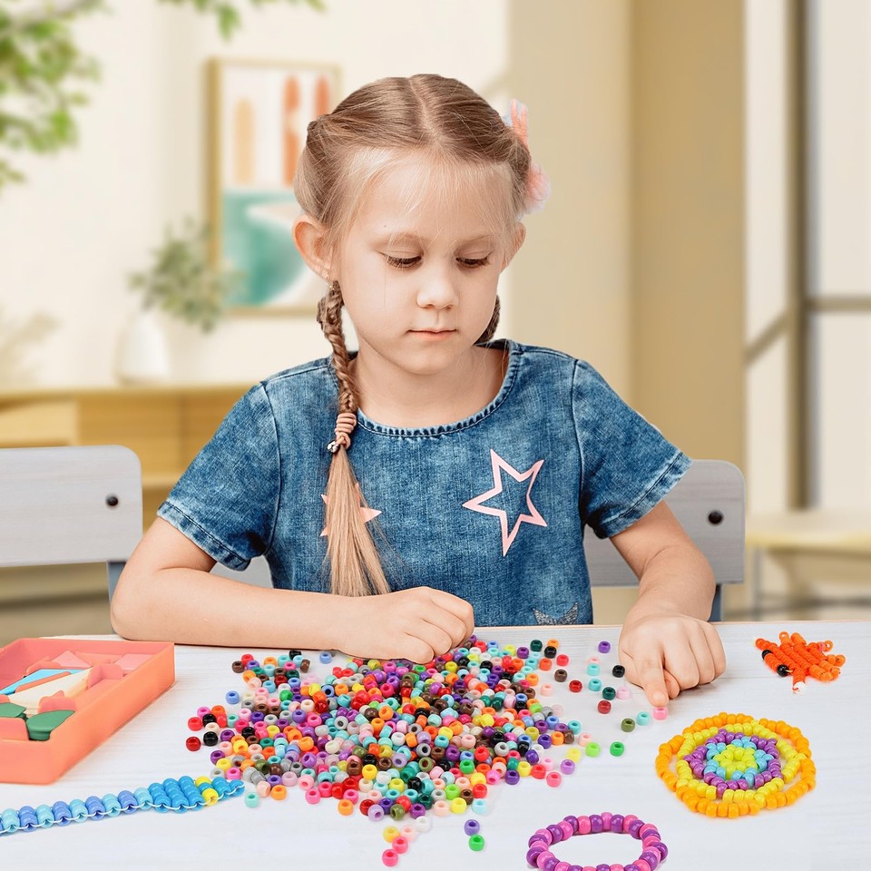 1200+pcs Pony Beads 9mm Kandi Beads for Bracelets Hair Beads for Braids ...