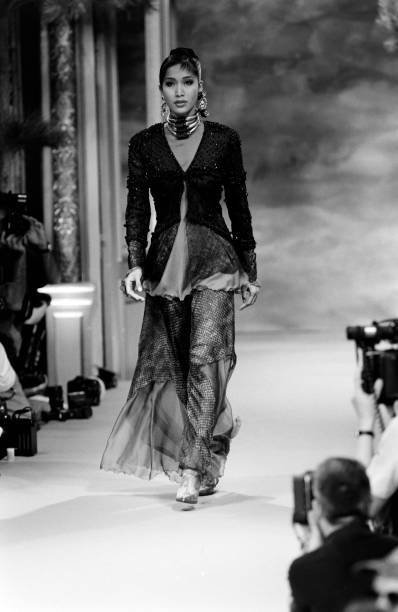 Anna Bayle model in a Christian Lacroix fashion show 1993 Old Photo 7 ...