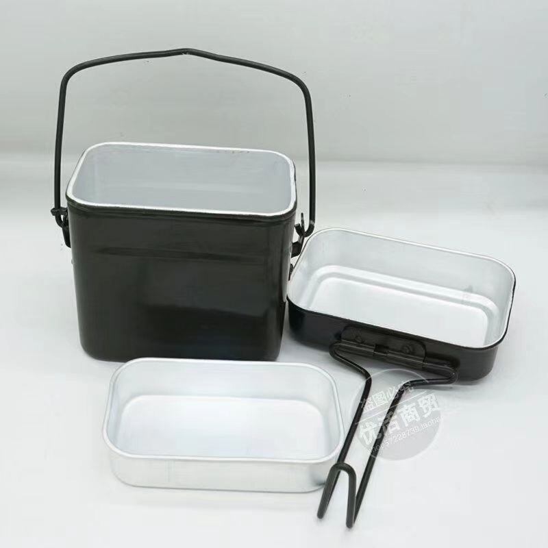 2-Layer Military Mess Kit Repro Outdoor Camping Aluminum Mess Tin ...