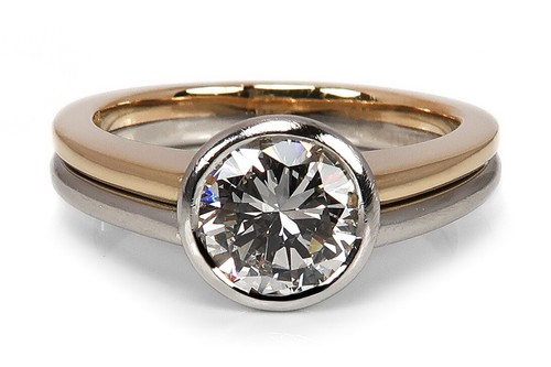 Hofacker Solitär Ring Brillant 1,10ct G/vvs 750 Gelbgold Platin [BRORS ...