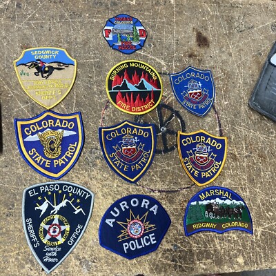 Colorado State Patrol Sedgwick County Pagosa Aurora Police Patch Bundle ...