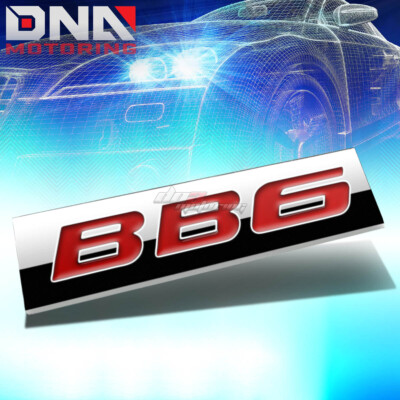 ALUMINUM STICK ON 3D POLISHED RED LETTERING BB6 DECAL EMBLEM TRIM BADGE ...