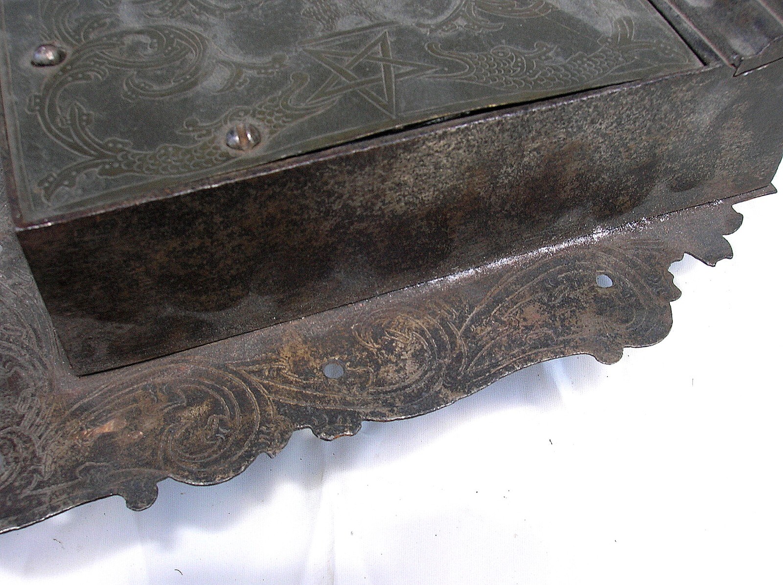 17/18TH C. RARE MASONIC TEMPLE MAIN DOOR MASTERPIECE LOCK 10" X 5 3/4 ...