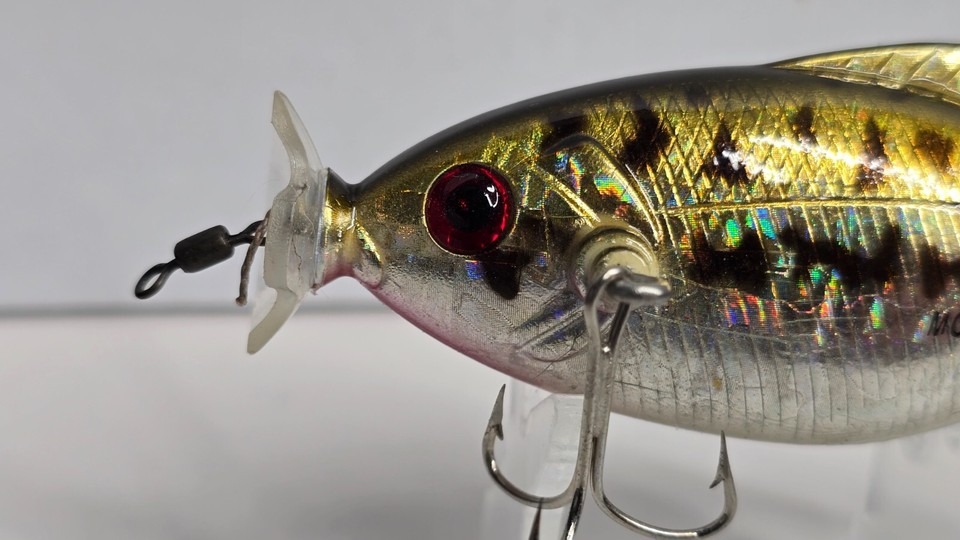 Vintage Chuck Woolery Fishing Lure 4" Signature Series Moto Minnow Gold ...