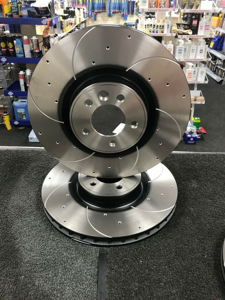 FOR BMW G20 G21 G22 G23 G30 G31 FRONT DRILLED GROOVED BRAKE DISCS SET ...