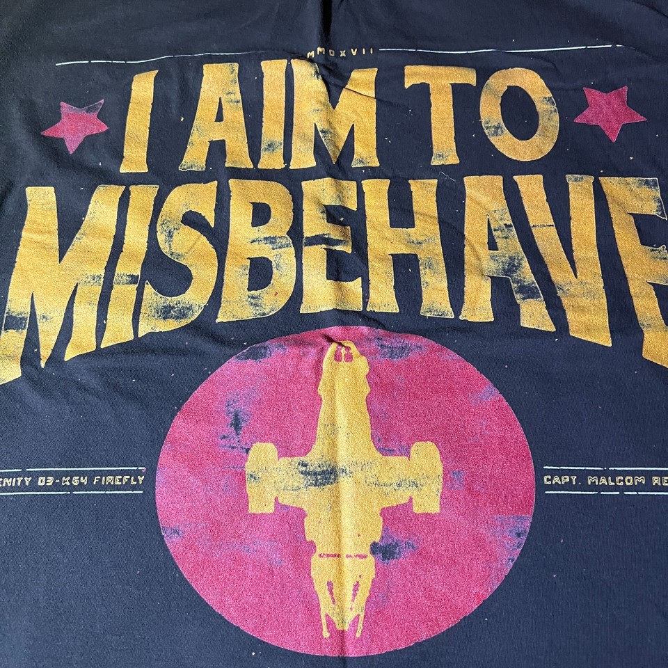 Firefly/Serenity Lootcrate "I Aim To Misbehave" T-Shirt Large Brand New ...