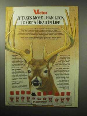 1987 Victor Deer Lures Ad - Get a Head in Life | eBay
