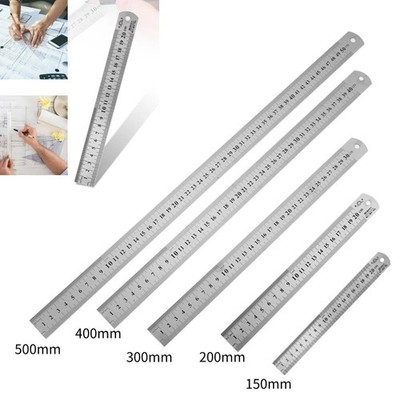 6" Pocket Metal Steel Measuring Scale Ruler Set Metric & SAE 1/2" Wide ...