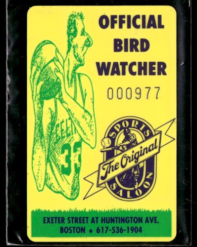 Larry Bird Official Bird Watcher Card The Original Sports Saloon #977 ...