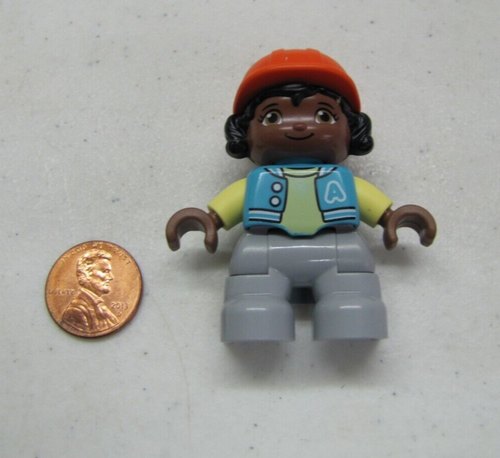 Lego Duplo African American Girl Daughter In Orange Hat Figure Rare | eBay