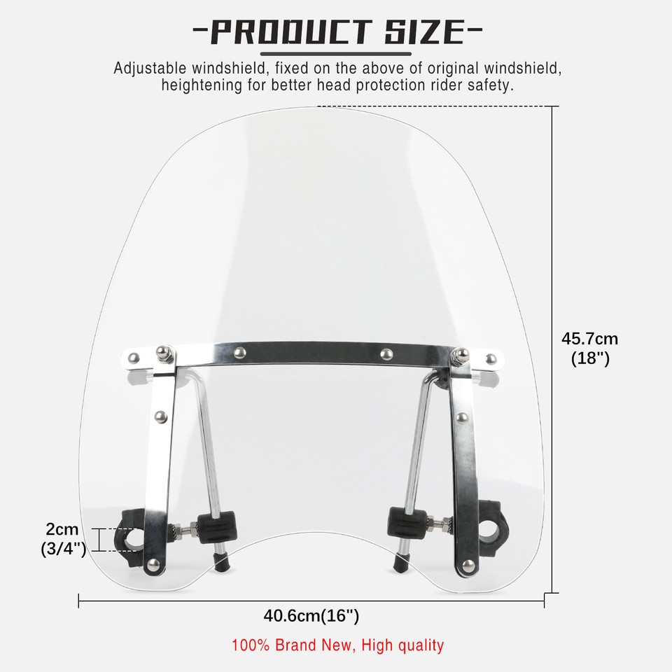 7/8" 1" Handlebar Windshield Screen For Harley Heritage Springer ...