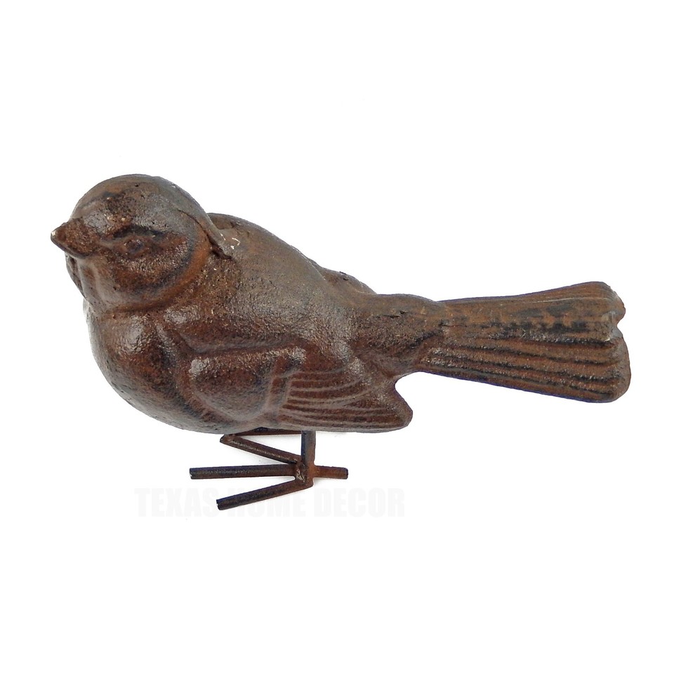 Cast Iron Bird Figurine Statue Garden Porch Fountain Decor Antique ...