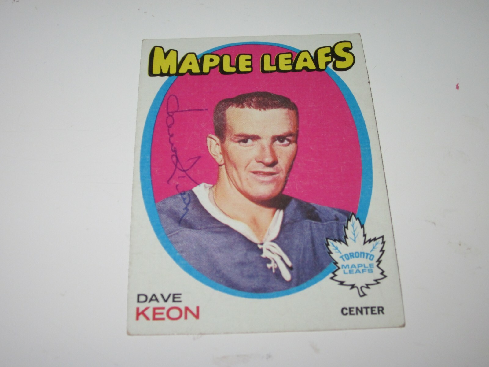 DAVE KEON SIGNED AUTOGRAPHED 1971 TOPPS HOCKEY CARD # 80 MAPLE LEAFS ...