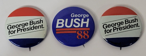 George Bush For President Button Pinback & 88 VTG Presidential Campaign ...