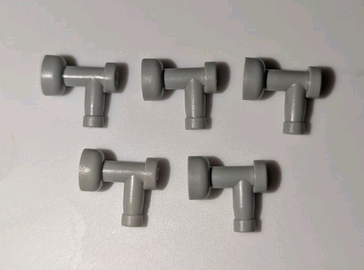 LEGO Lot Of 5 Light Bluish Gray Tap Handle No Hole In Nozzle Pieces ...