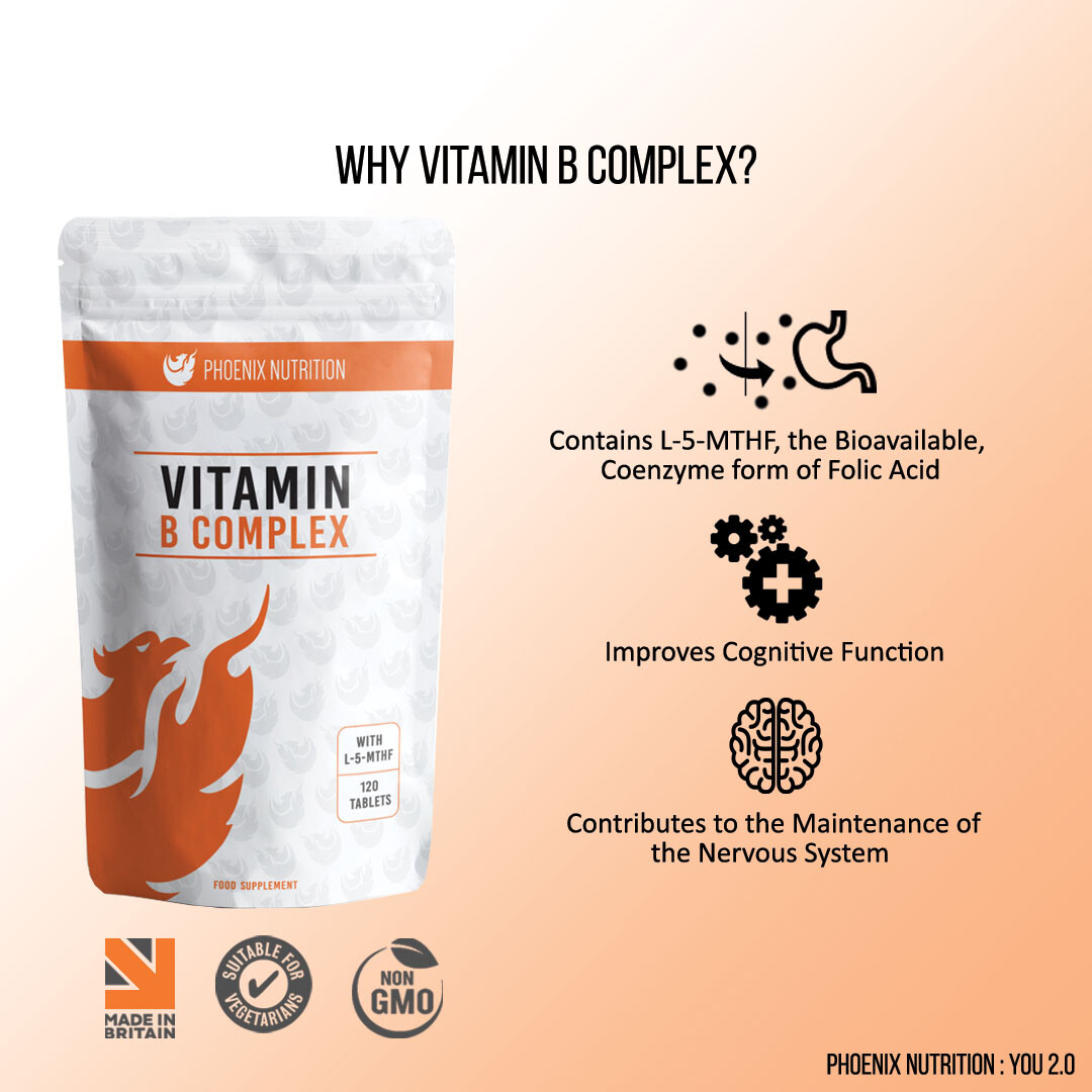Vitamin B Complex w/ Folate x 120 Tablets - High Strength One a Day ...