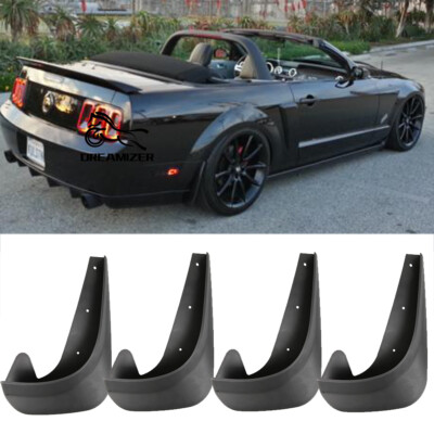 For Ford Mustang GT 4x Front & Rear Black Mud Flaps Splash Guards ...