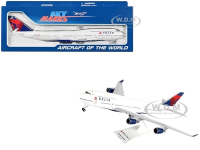 BOEING 747-400 AIRCRAFT DELTA AIR LINES 1/200 SNAP-FIT MODEL BY ...