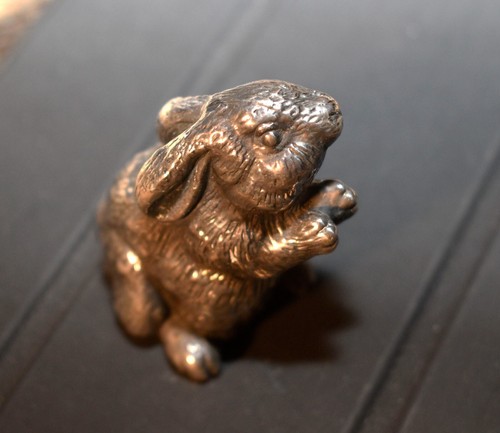 EASTER MINIATURE STERLING SILVER .925 BUNNY RABBIT FIGURINE 25.7 Grams ...