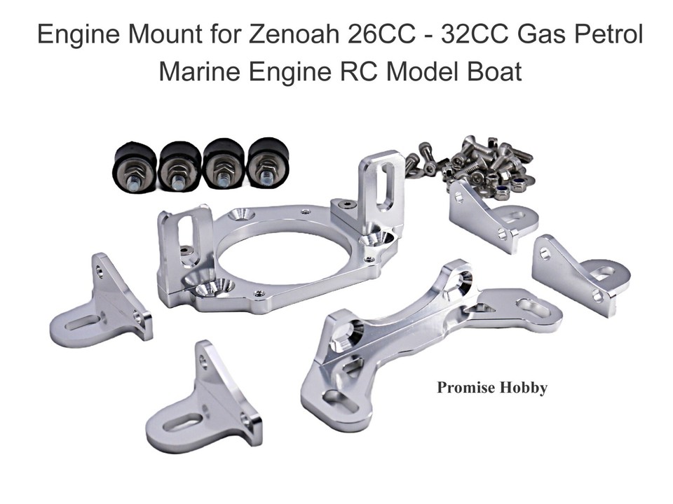 CNC Aluminum Engine Mount for Zenoah 26CC - 32CC Gas Marine Engine RC ...