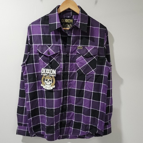 NWT Dixon Flannel The Crown Button Down Plaid Purple Black Small | eBay