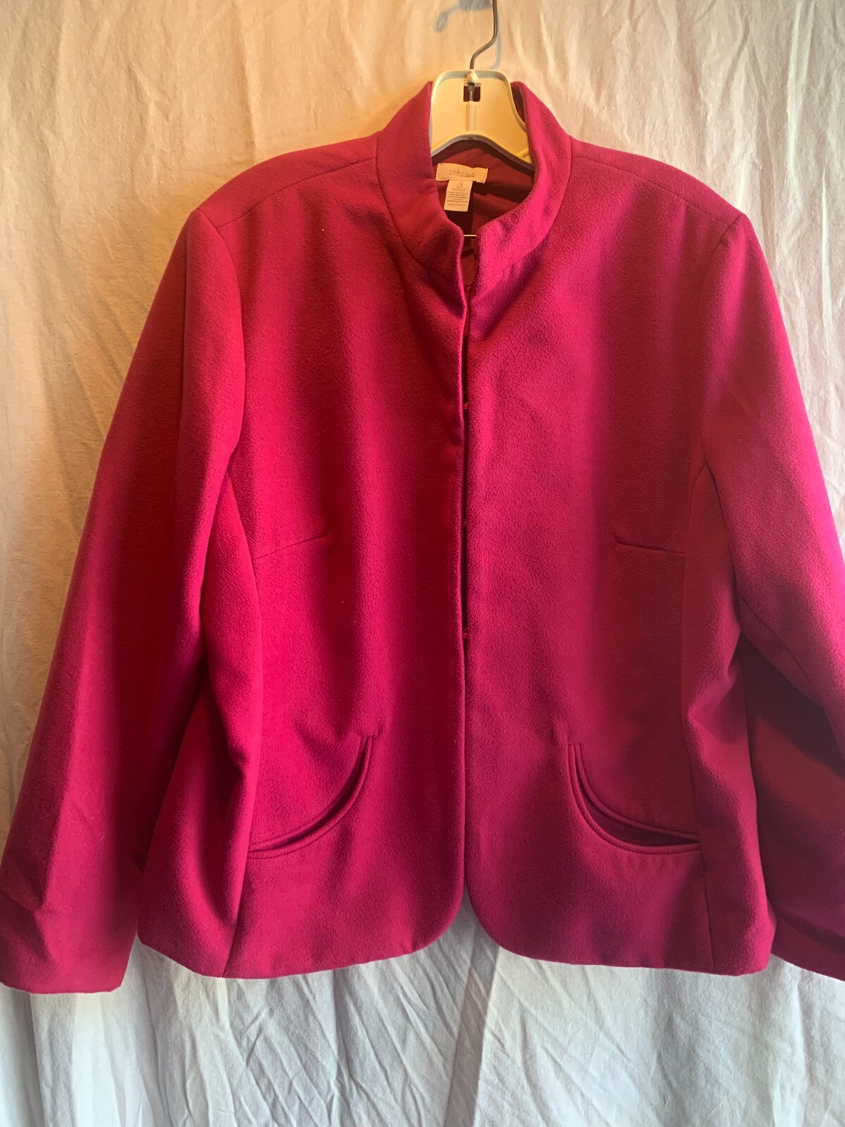 Chico's Blazer Size 3 (US XL/16) Pink Long Sleeve Heavy Flannel Hook ...