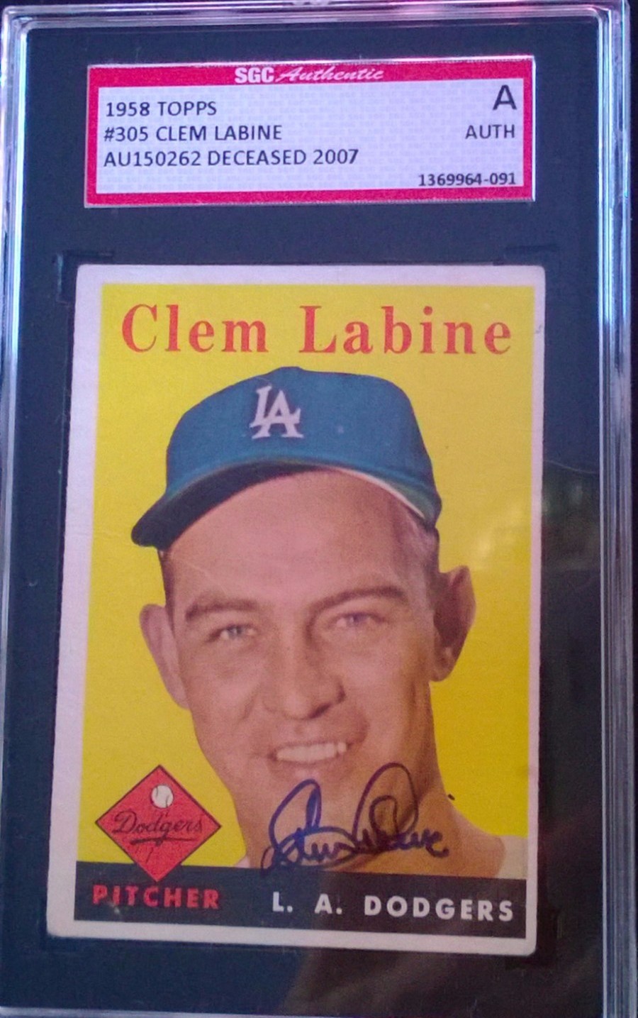 Clem Labine Signed 1958 Topps Card #305 SGC Authentic Slabbed | eBay