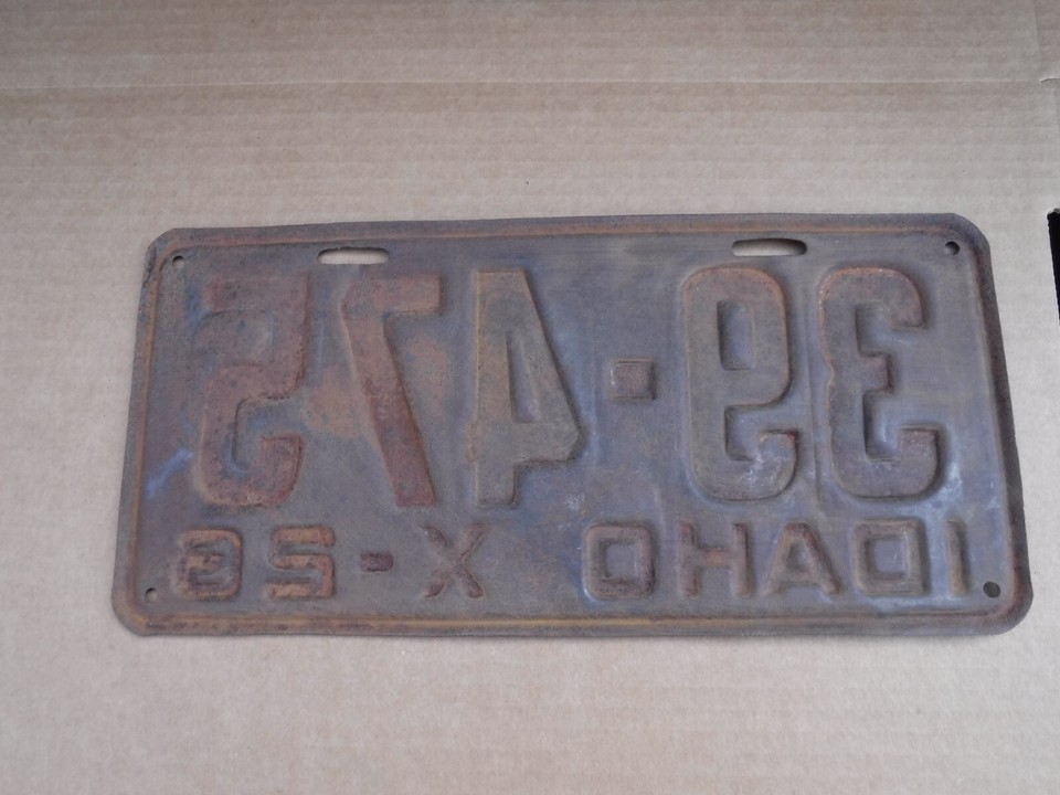 ANTIQUE 1926 IDAHO X-26 LICENSE PLATE, 39-475 ORIGINAL ,EMBOSSED,STEEL ...
