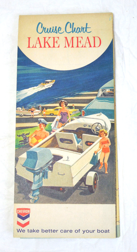 Vintage 1964 SOCAL Chevron Cruise Chart Lake Mead Foldout Map Boating ...