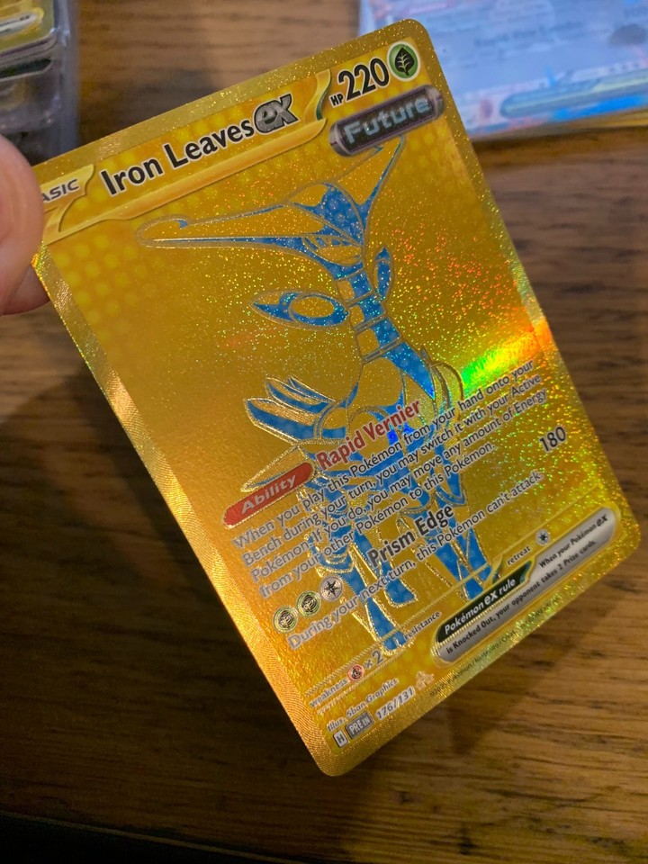 NM! Iron Leaves ex (176/131) Prismatic Evolutions Gold Hyper Rare ...