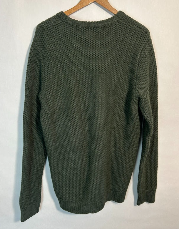 Outerknown Eastbank Crew Sweater Mens L Moss Green Wool Cotton Blend | eBay