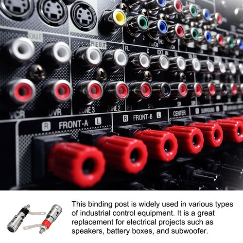 JR2051B Binding Post Spring Terminal Block M4/Silver Tone, Black, Red ...