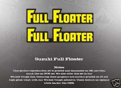 SUZUKI FULL FLOATER SWINGARM DECALS GRAPHICS LIKE NOS | eBay