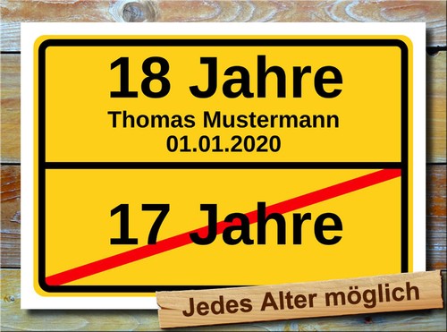 Schild 18. Geburtstag Partydeko Bild - Persönliches Geschenk mit ...