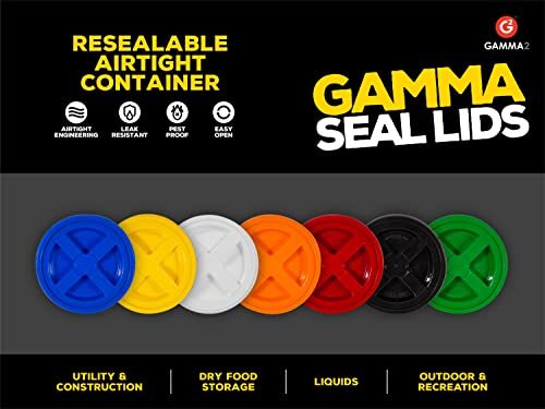 Gamma Seal Lid Fit for 3.5, 5, 6 & 7 Gallon Buckets, Food Storage ...
