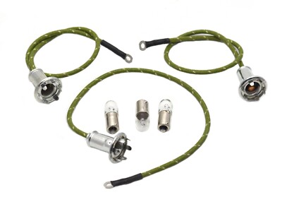 Steel Indicator Lamp Socket Set of Three Speedometer Light for Harley ...