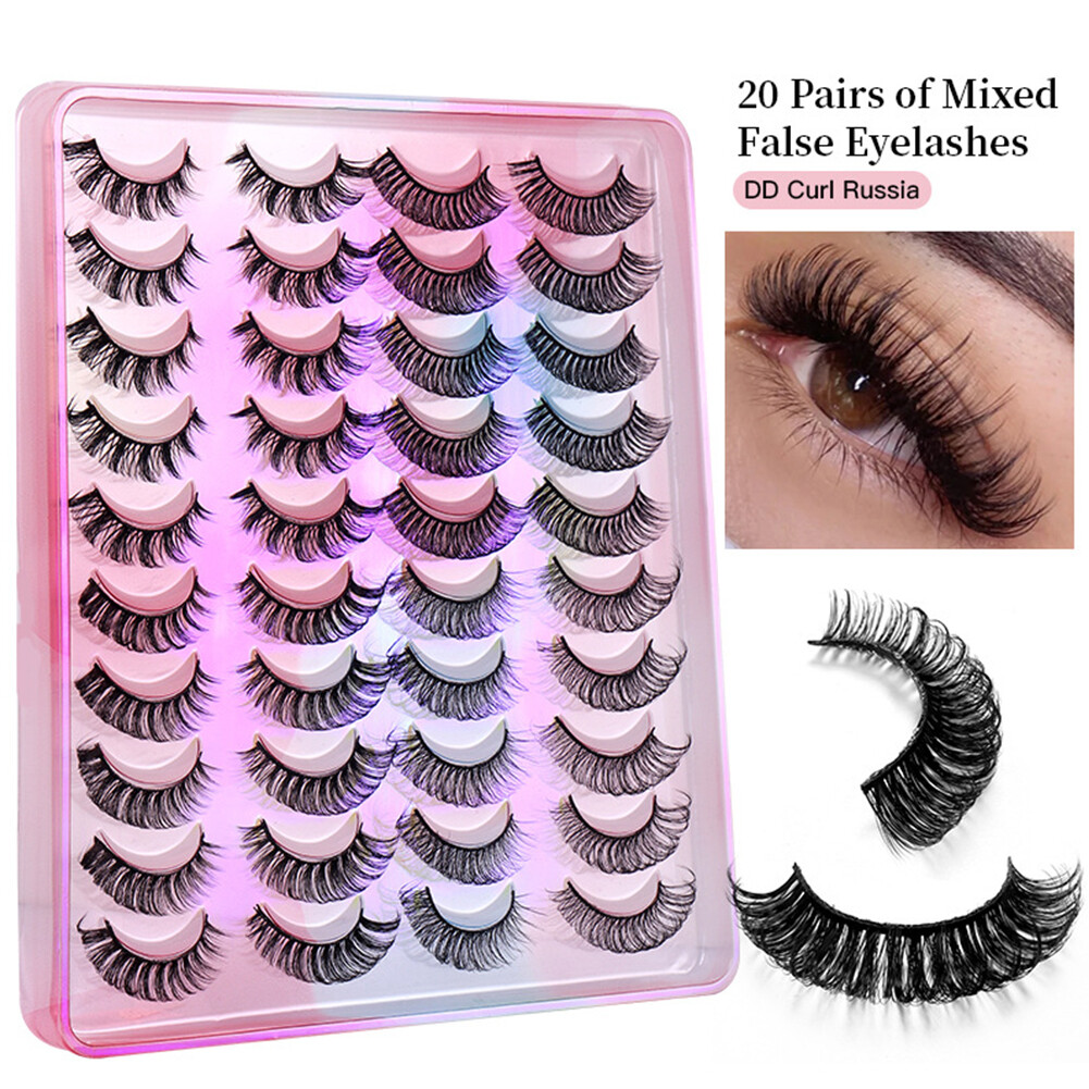 20pair Reusable 3D Effect ThickFluffy Eye Makeup Beginners False ...