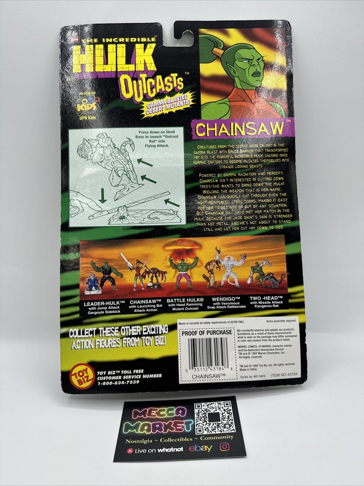 Marvel The Incredible Hulk Outcasts Chainsaw Action Figure ToyBiz 1997 ...