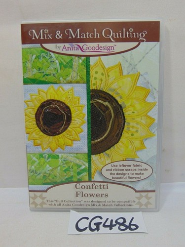 ANITA GOODESIGN CD MIX & MATCH QUILTING QUILT-CONFETTI FLOWERS USE ...