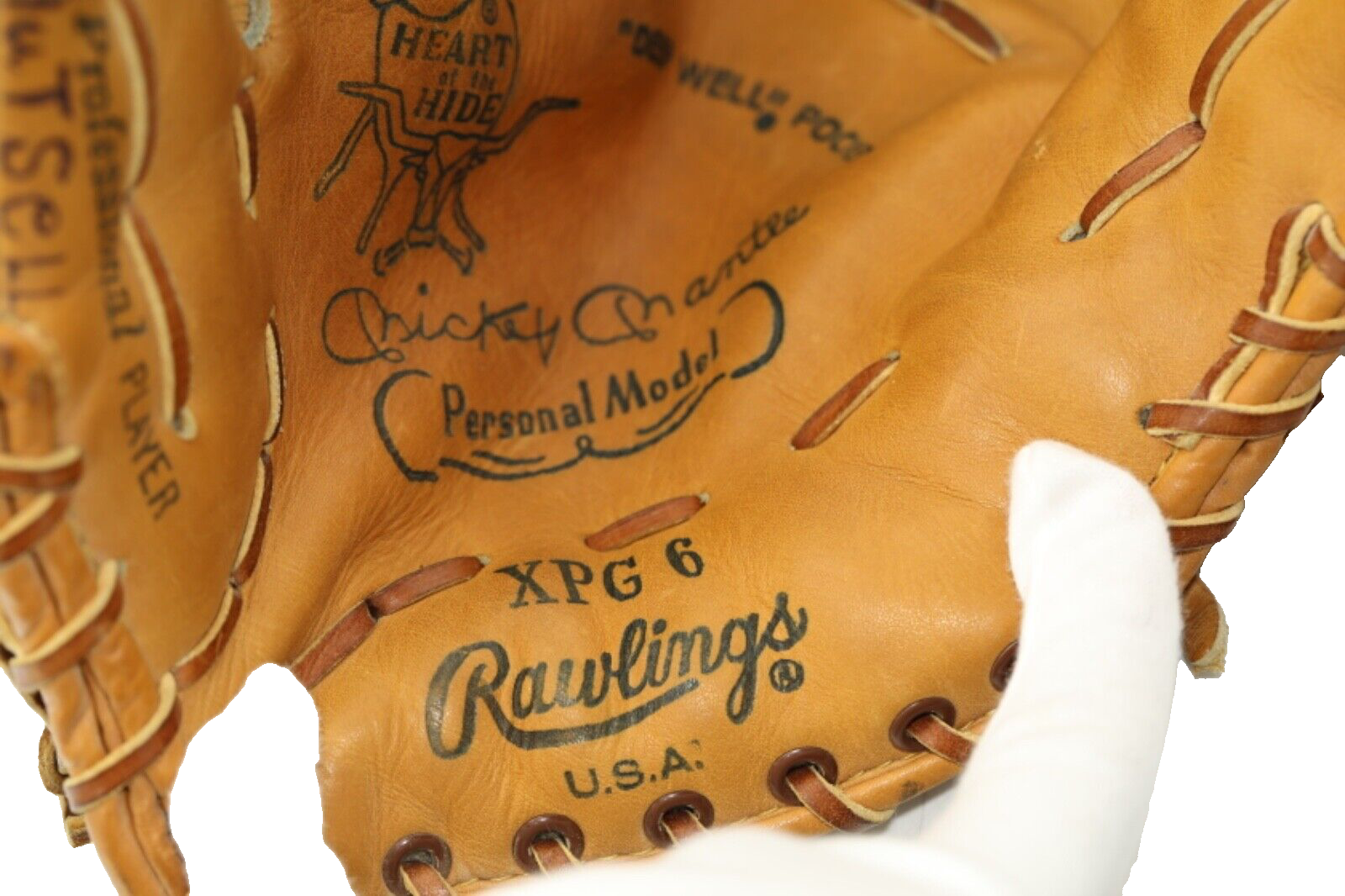 NEAR MINT 1969 RAWLINGS MICKEY MANTLE XPG HEART OF THE HIDE GLOVE HOH ...