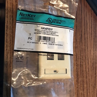 PANDUIT NK4FEIY, Netkey 4-Position Wallplate Faceplate, EI | eBay