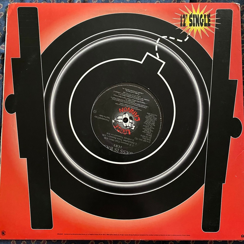 Bass Is Base~I Cry~1996 Electronic House 12" Single~Loose Cannon ...
