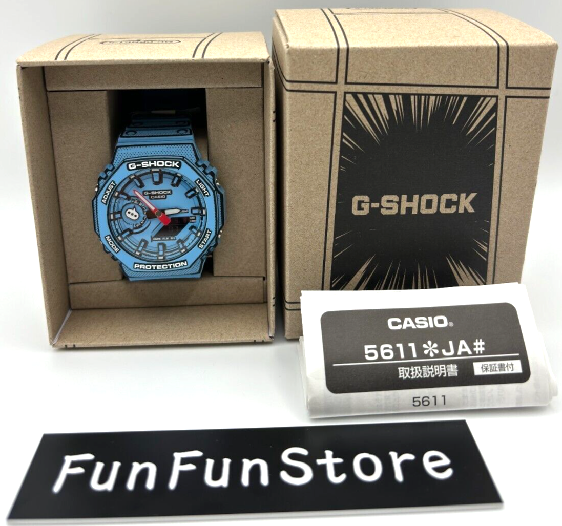 G-SHOCK MANGA THEME GA-2100MNG-2AJR Sky Blue Casio Watch Octagon Pre ...