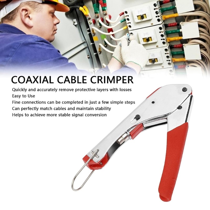 Coax Cable Crimper Tool for RG6 RG59 Coaxial Compression Crimping ...