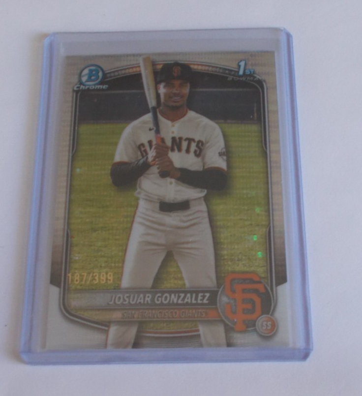 2025 Bowman Chrome Josuar Gonzalez 1st Bowman Chrome Pulsar Refractor